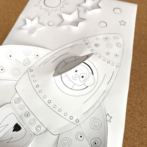 3D Rocket Easy Paper Craft for Kids: Space Cut & Paste Activity ...