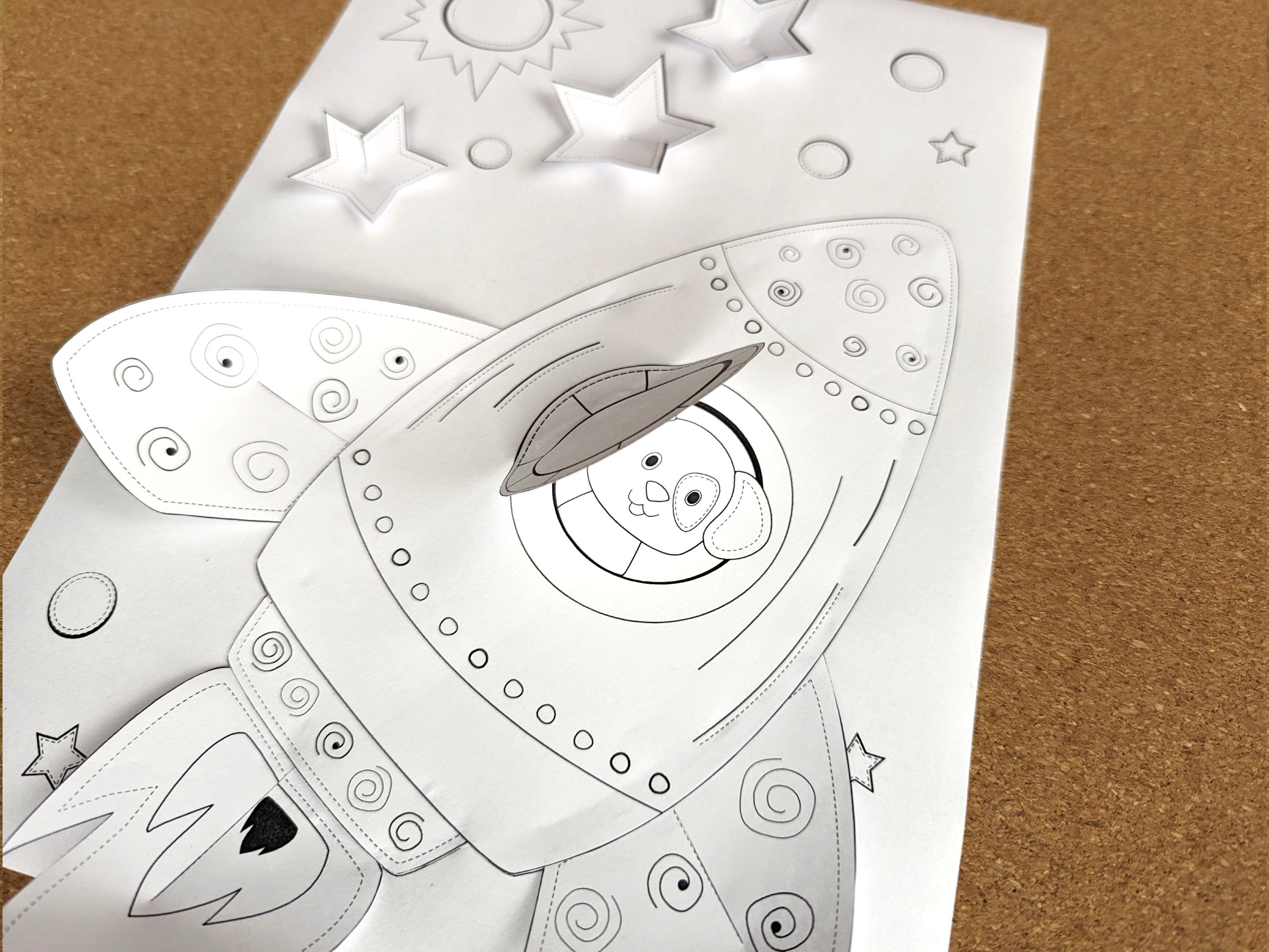 3D Rocket Easy Paper Craft for Kids: Space Cut & Paste Activity ...