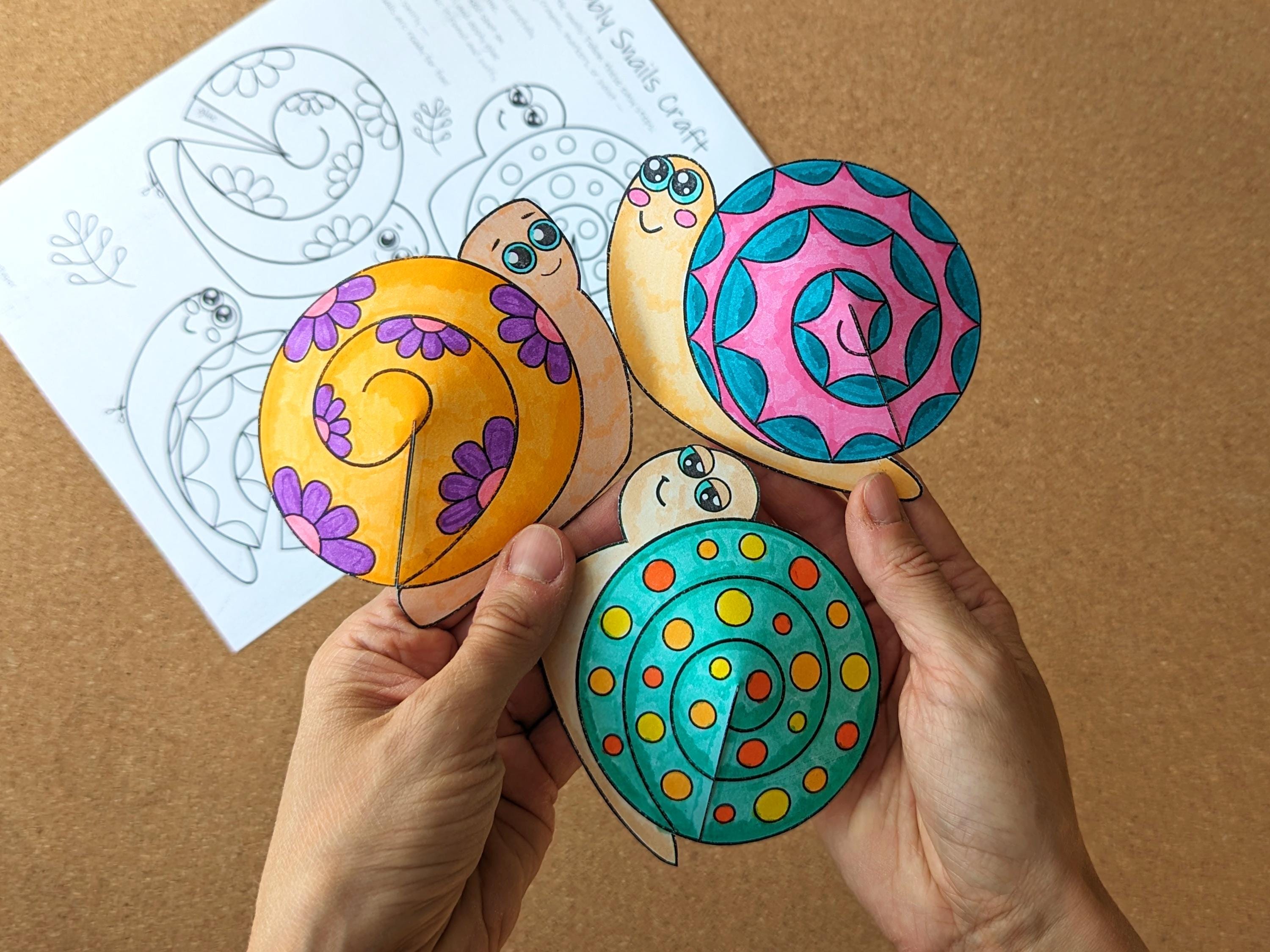 Bubbly Snails Craft: Easy 3D Paper Activity for Kids (printable PDF) - Etsy