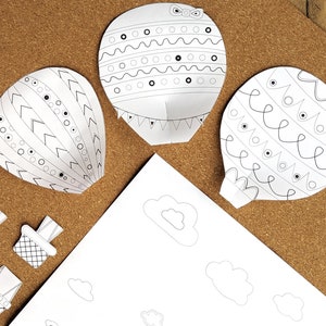 3D Hot Air Balloons Simple Paper Craft for Kids, Preschool Activity ...