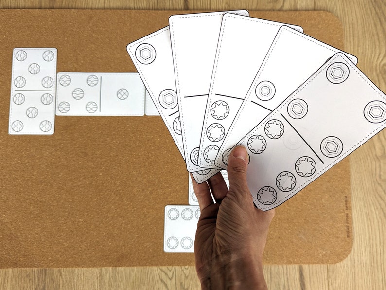Printable Domino Game for Kids, Big Size of Cards, for Black and White ...