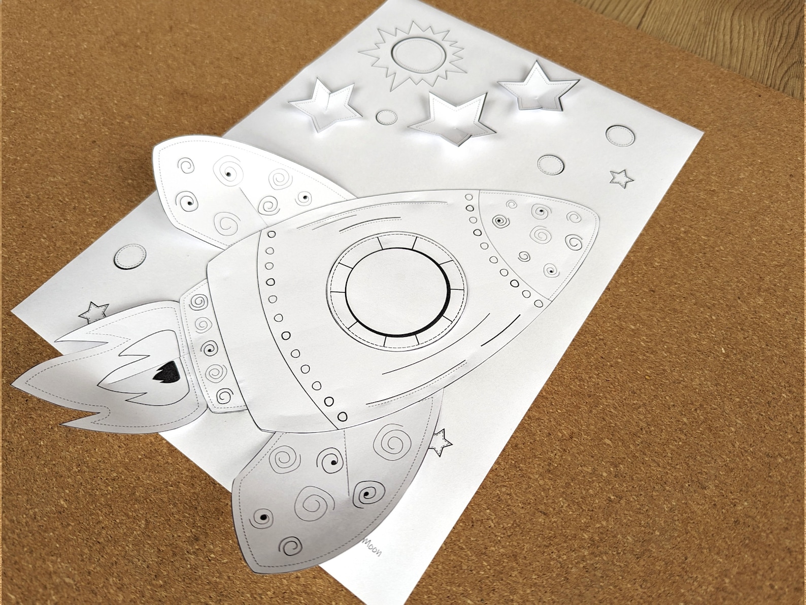 3D Rocket Easy Paper Craft for Kids: Space Cut & Paste Activity ...