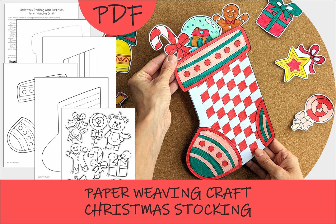 Christmas Stocking Paper Weaving Craft: Holiday Activity for Kids ...