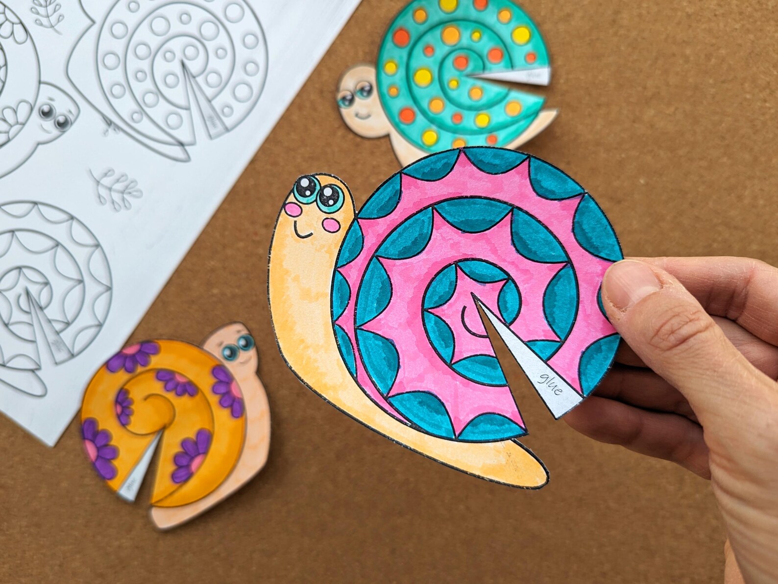 Bubbly Snails Craft: Easy 3D Paper Activity for Kids (printable PDF) - Etsy
