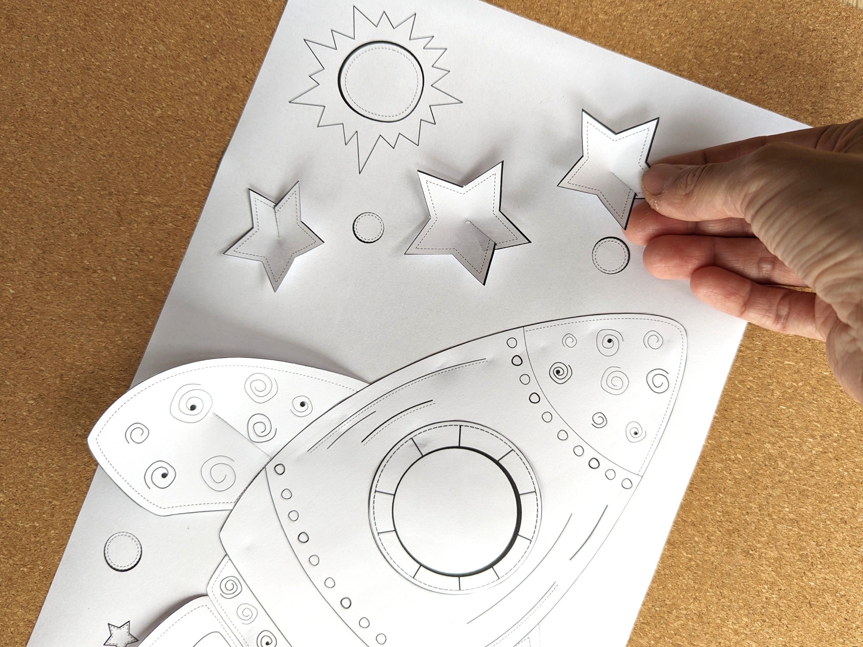3D Rocket Easy Paper Craft for Kids: Space Cut & Paste Activity ...
