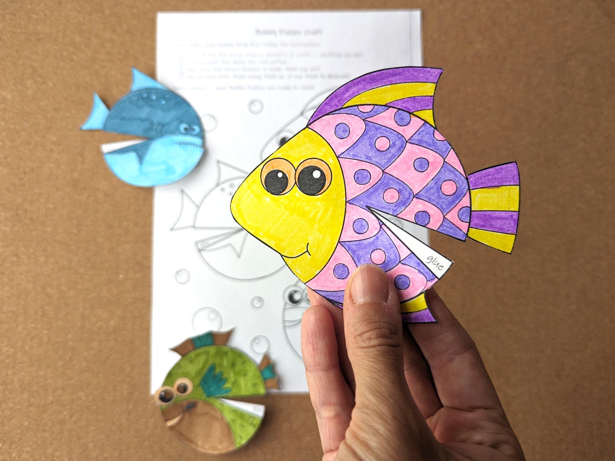 Bubbly Fish Craft – Printable Paper Craft for Kids | Easy Cut and Paste ...