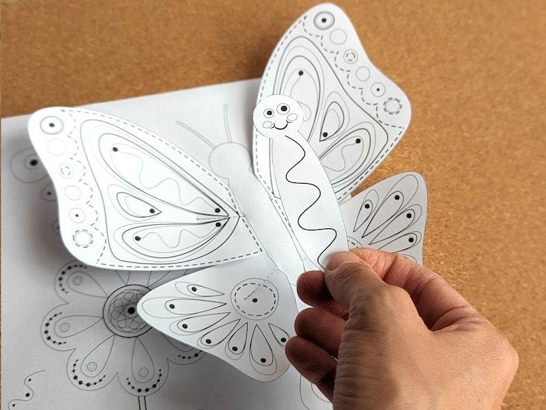 3D Butterfly Easy Paper Craft: Cut and Paste Summer Activity (printable ...