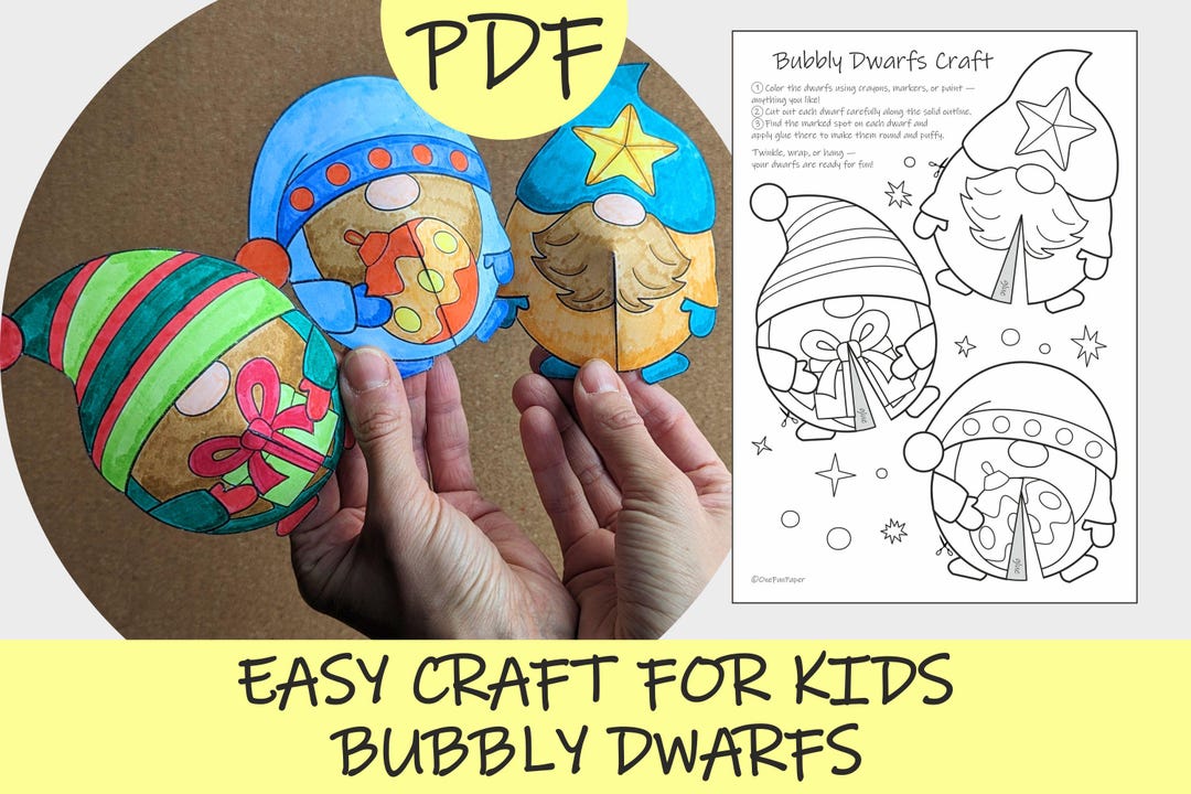 3D Christmas Dwarfs Paper Craft: Easy Preschool Holiday Activity ...