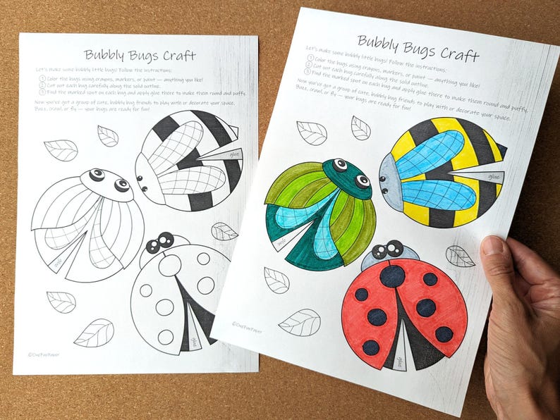Bubbly Bugs Craft: Easy Cut & Paste Paper Activity (PDF Pattern) - Etsy
