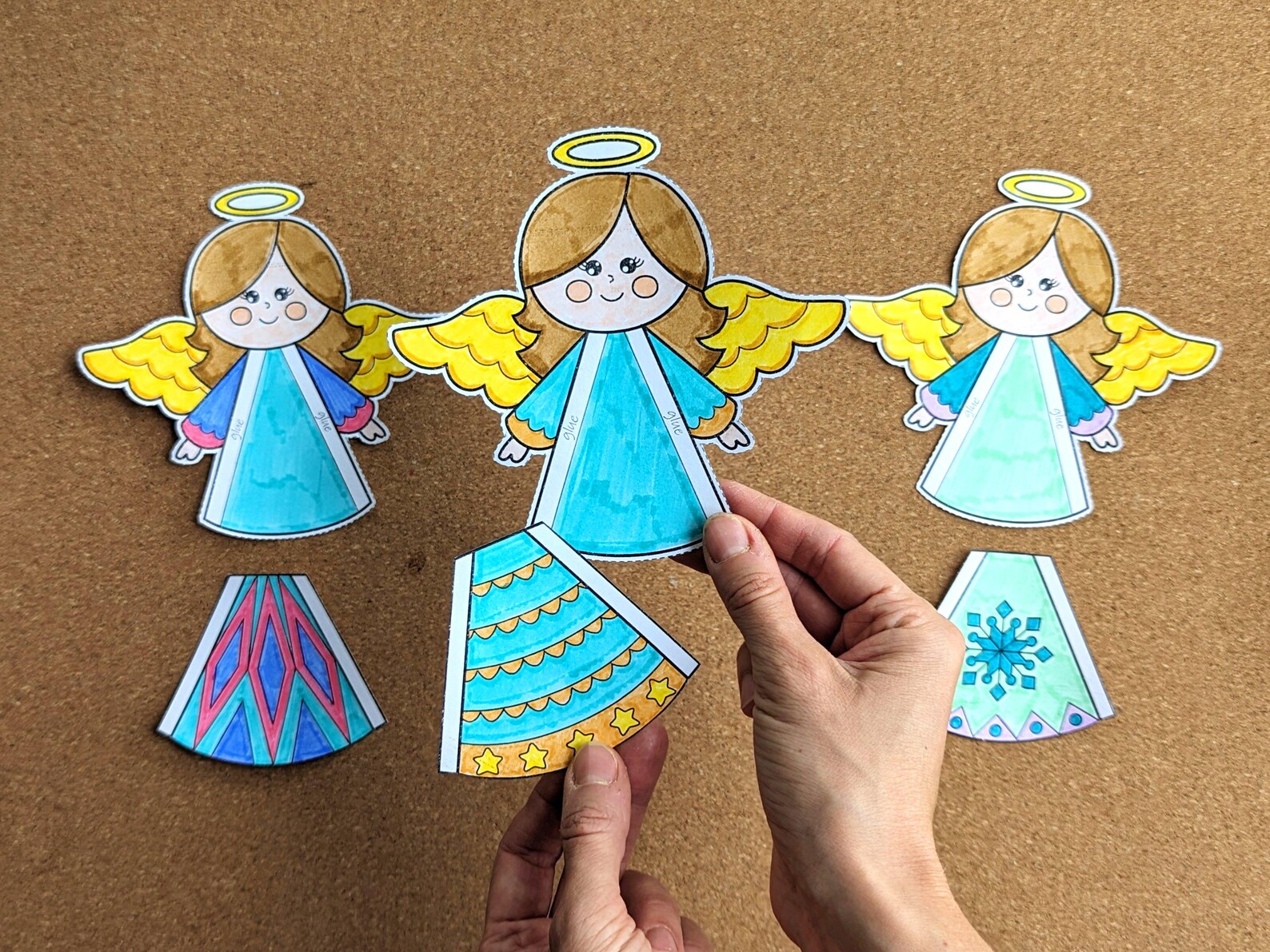 3D Christmas Angel Paper Craft: Easy Kids Holiday Activity (printable ...
