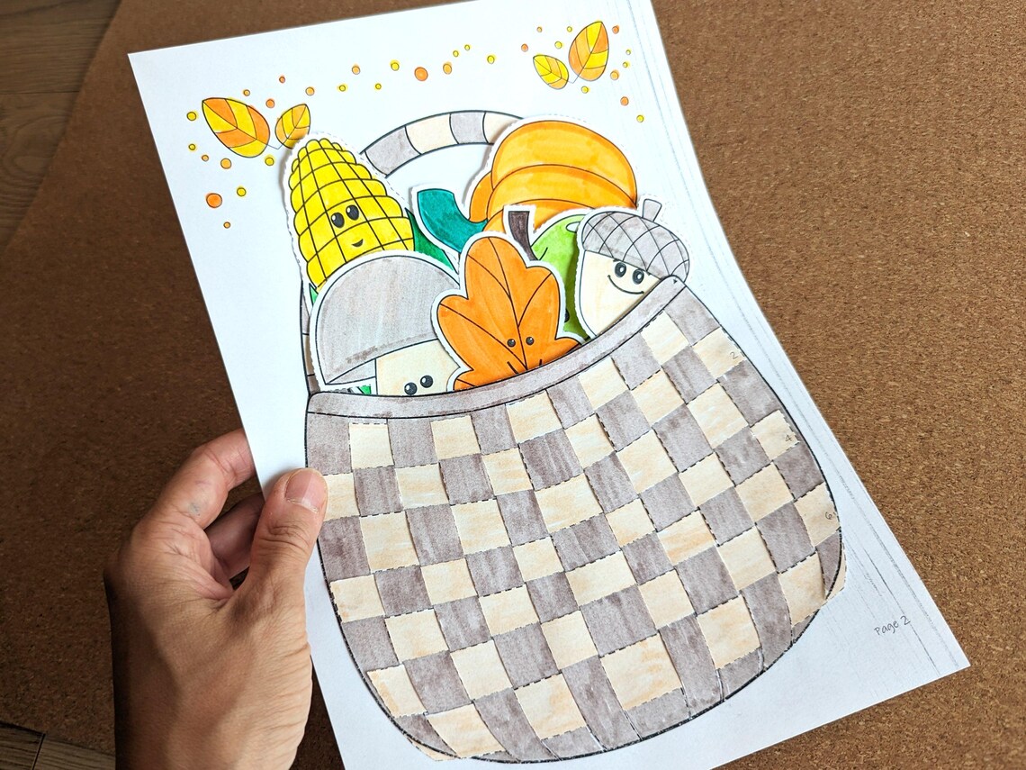 Fall Basket Paper Weaving Craft: Autumn Cut & Paste Activity (printable ...