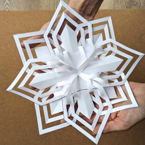 3D Paper Snowflake Template, Patterns Set of 7 Designs, Printable PDF ...