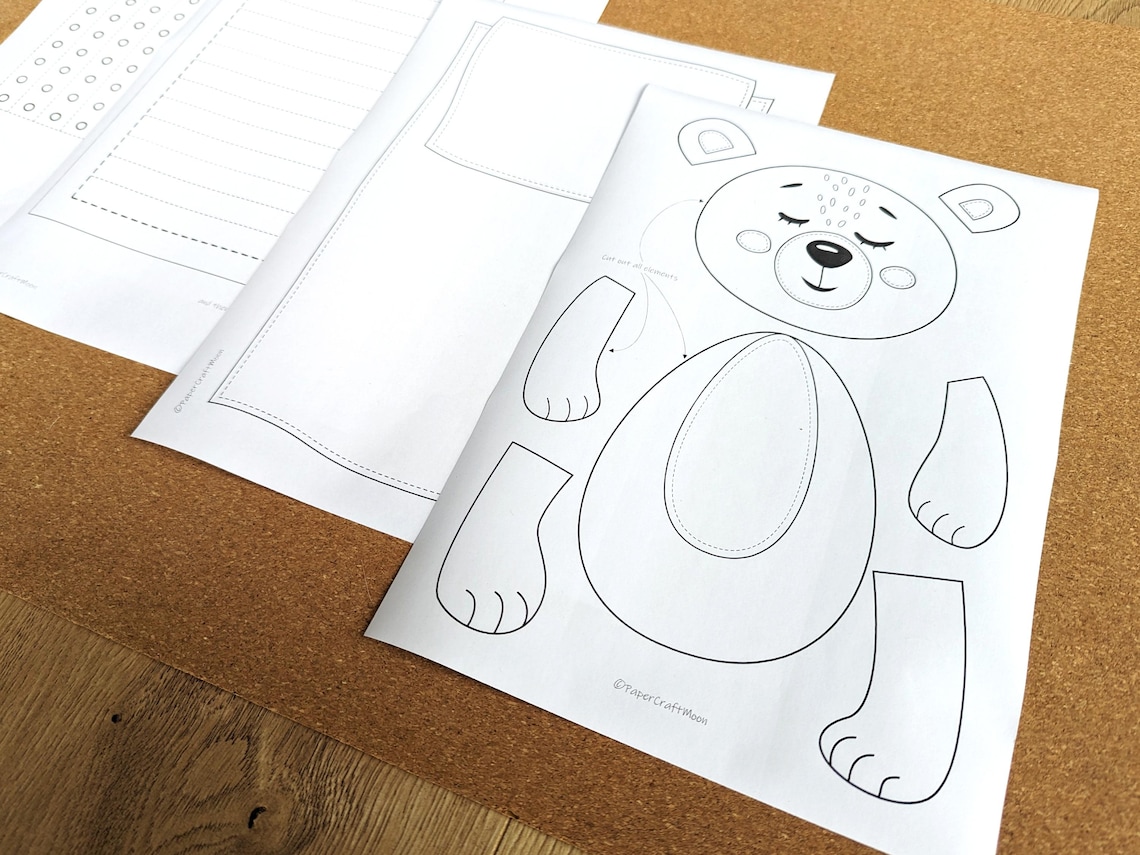 Teddy Bear Simple Paper Craft for Kids, Autumn Preschool Activity ...
