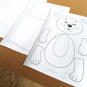 Teddy Bear Paper Craft for Kids: Autumn Preschool Activity (printable ...
