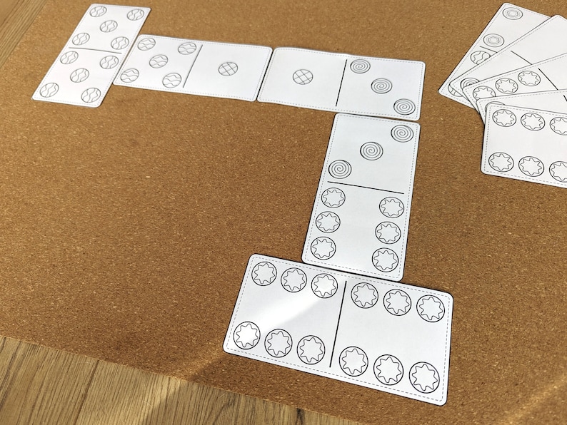 Printable Domino Game for Kids, Big Size of Cards, for Black and White ...