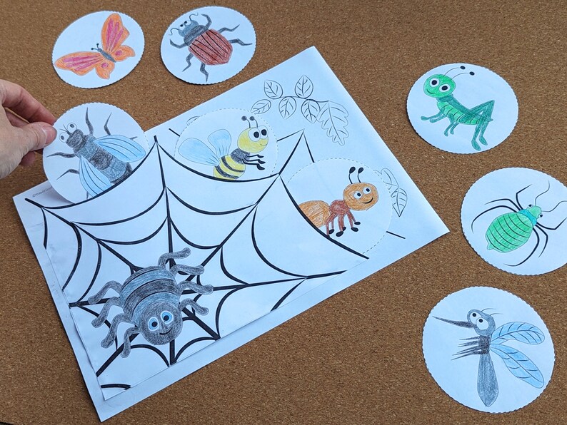 Spider and Insects Paper Craft, Kids Coloring Pages, Homeschool ...