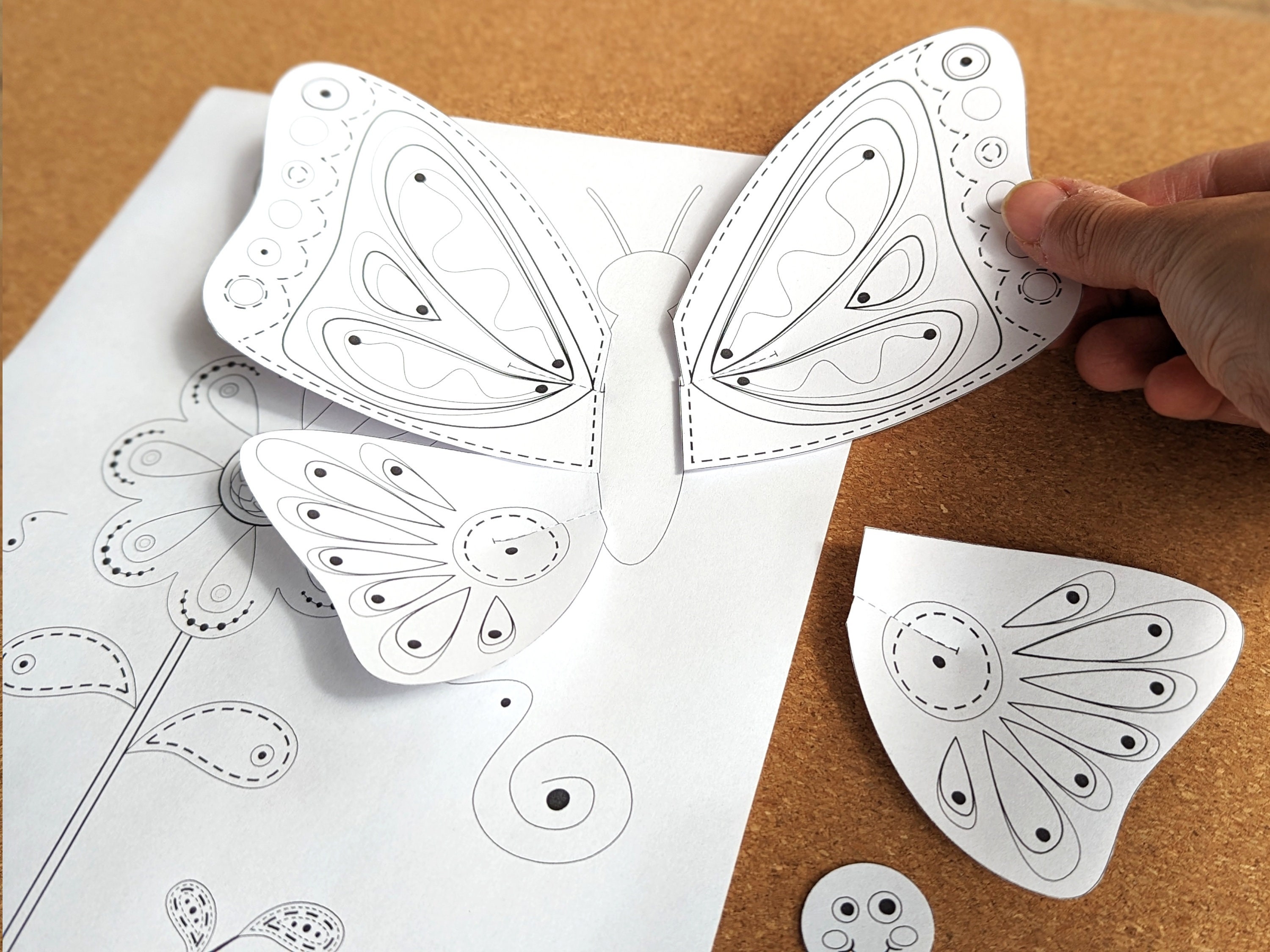 3D Butterfly Easy Paper Craft: Cut and Paste Summer Activity (printable ...