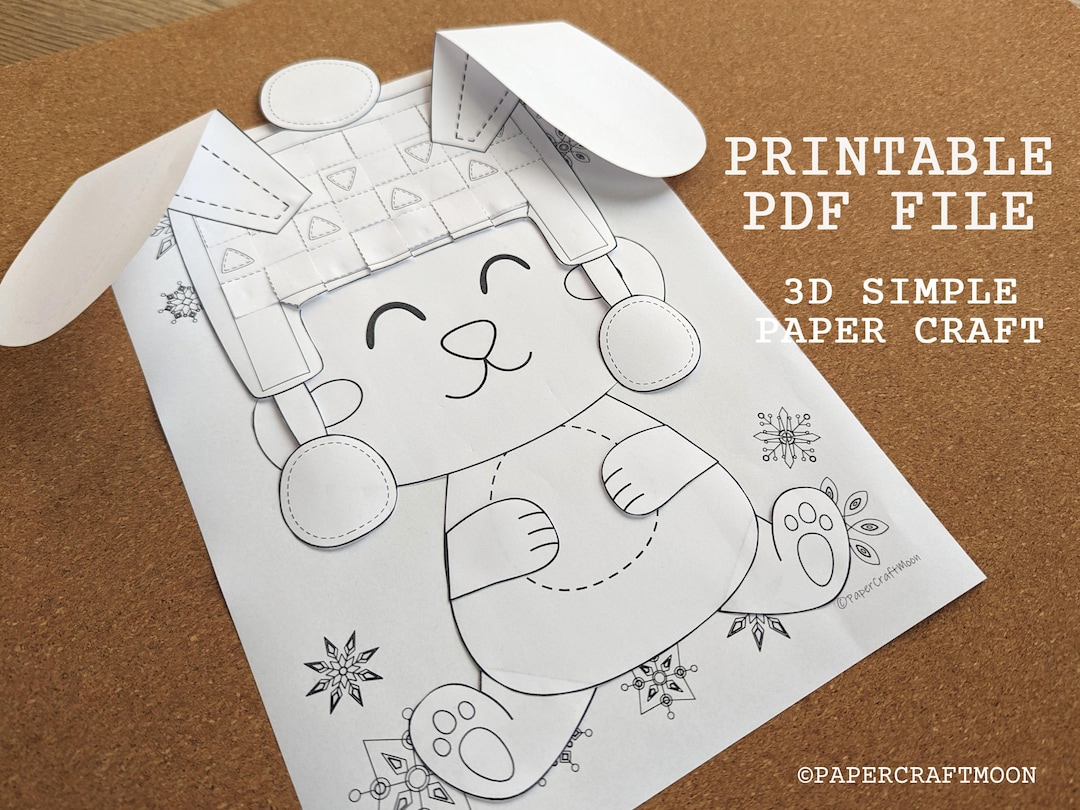 Rabbit in A Hat Simple Paper Craft for Kids, Winter Preschool Activity ...