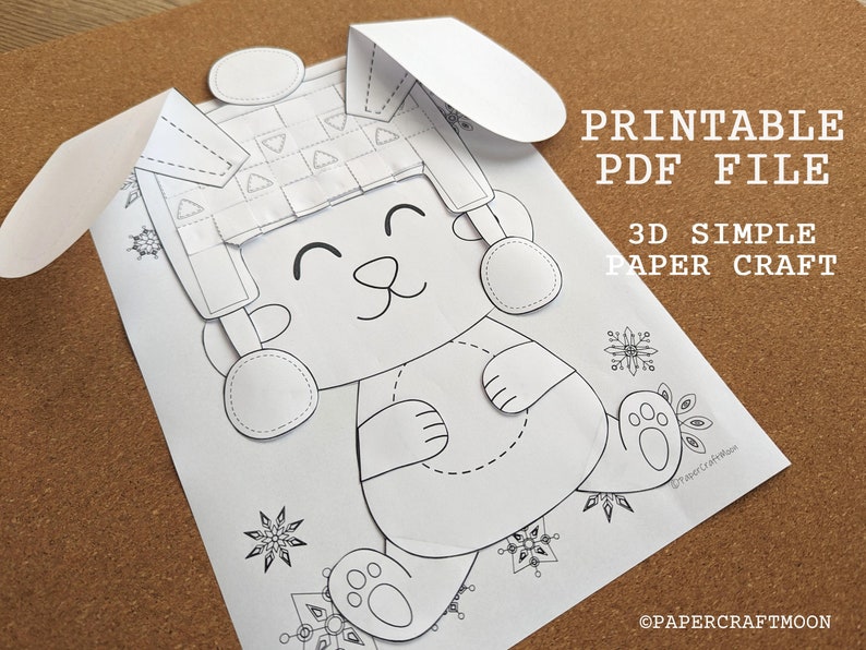 Rabbit in A Hat Simple Paper Craft for Kids, Winter Preschool Activity ...