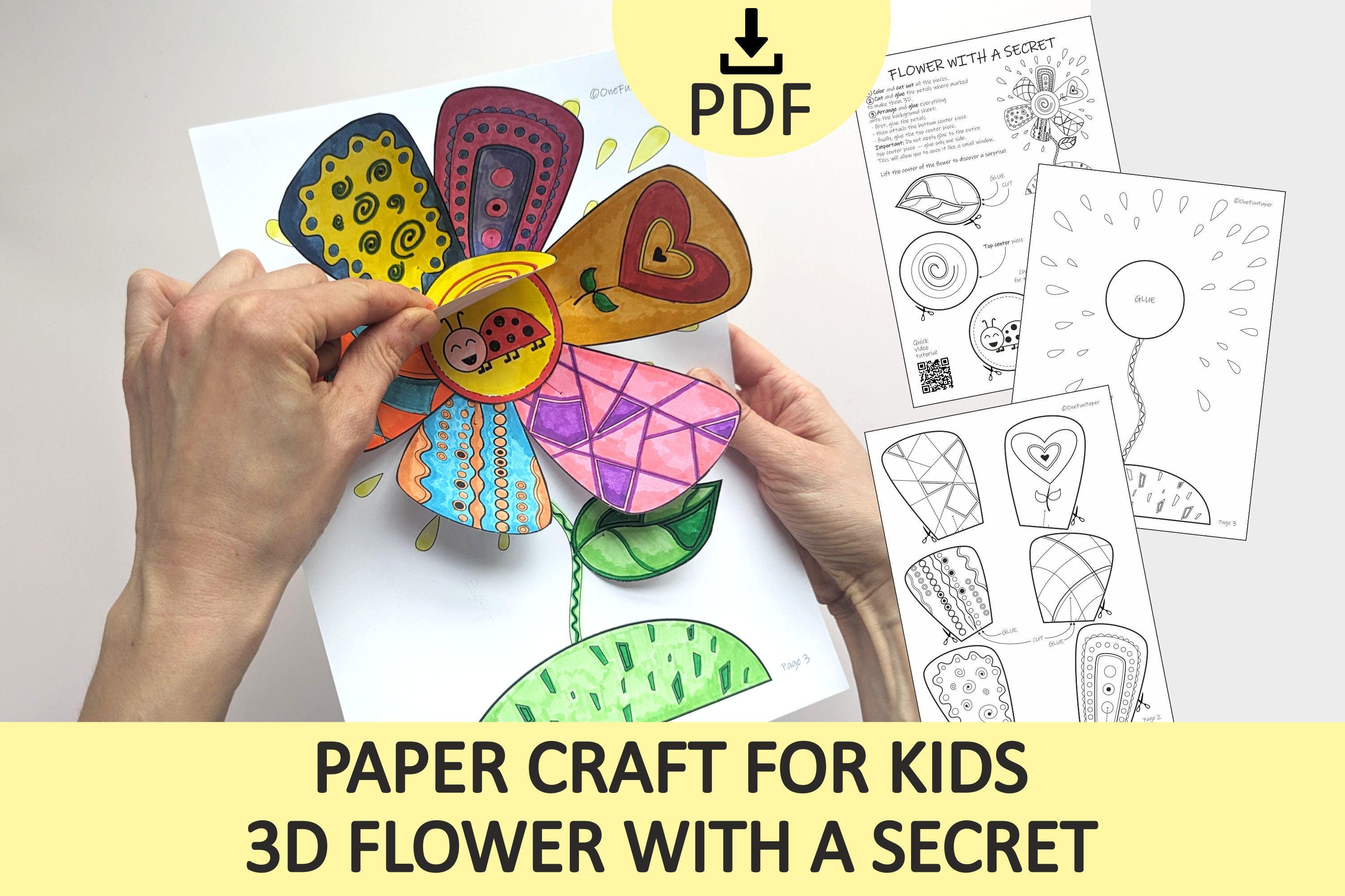 3d Flower Crafts For Preschoolers Printable
