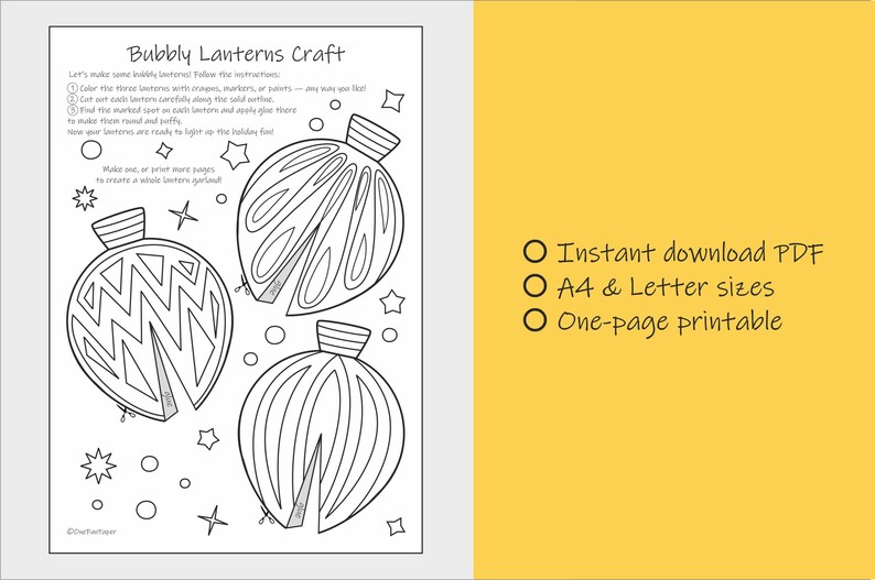 3D Paper Lanterns Garland Craft — Easy Kids Christmas Activity ...