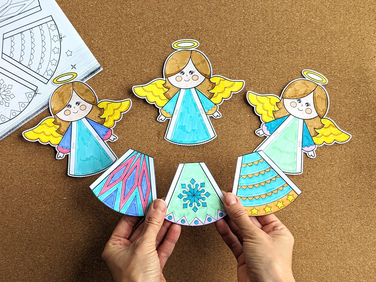 3D Christmas Angel Paper Craft: Easy Kids Holiday Activity (printable ...