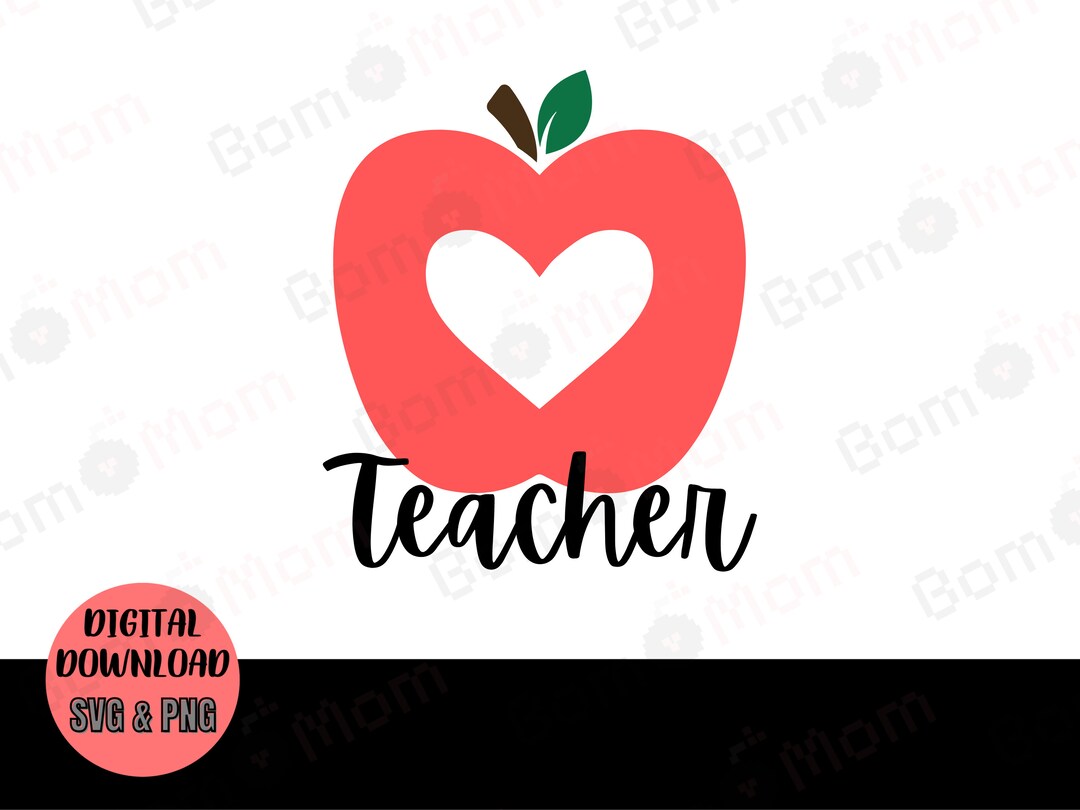 Teacher Valentine SVG Cute Teacher SVG Teacher Heart Valentine's Day ...
