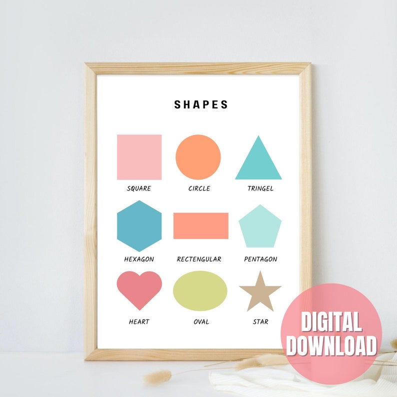 Shapes Poster Educational Poster Classroom Poster - Etsy
