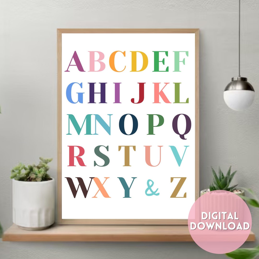 Rainbow Alphabet Poster Educational Poster ABC Poster - Etsy