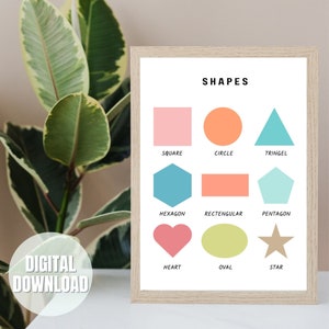 Shapes Poster Educational Poster Classroom Poster - Etsy
