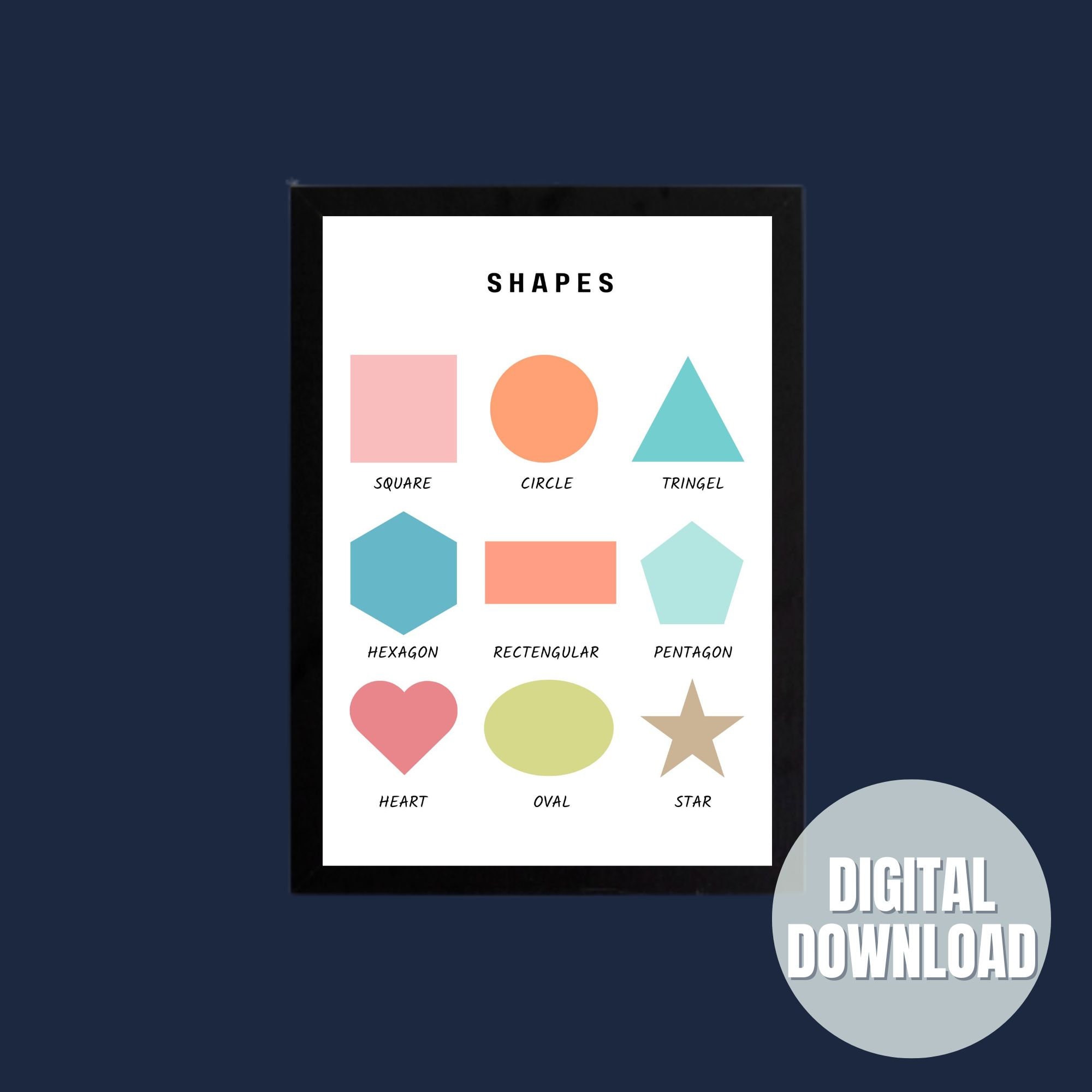 Shapes Poster Educational Poster Classroom Poster - Etsy