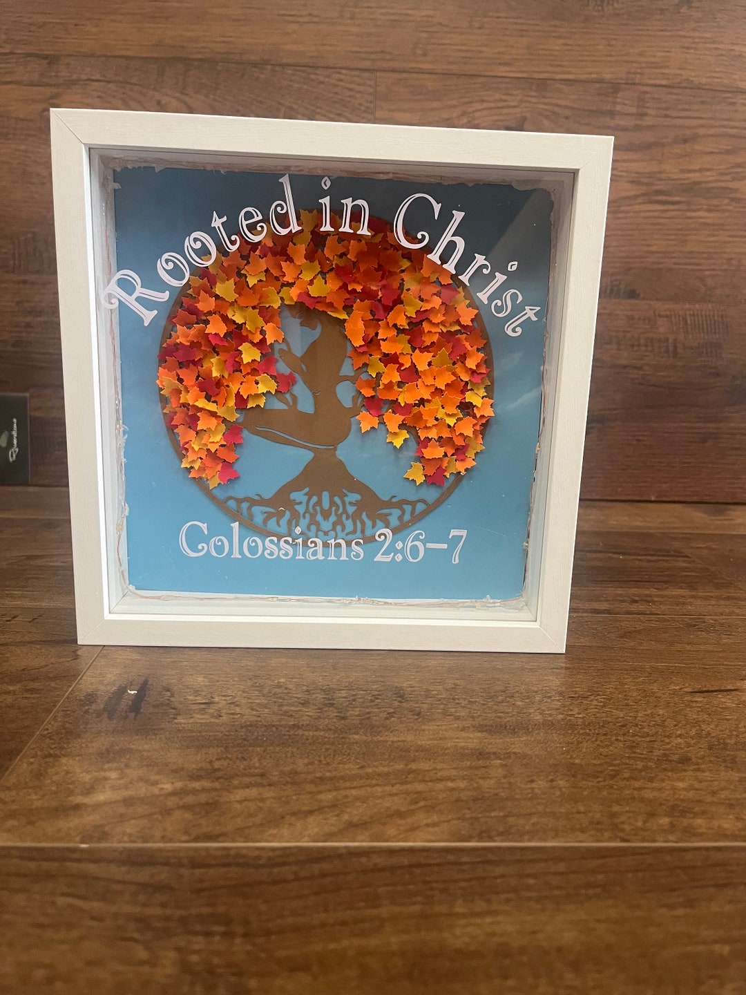 Christian Shadow Box/light Box With White Frame 8x8 Christian Gift for ...