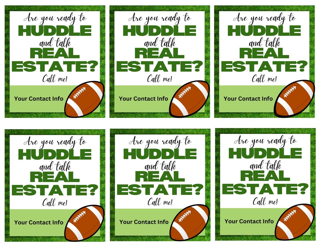 Football Pop-by Tag for Realtors & Lenders - Etsy