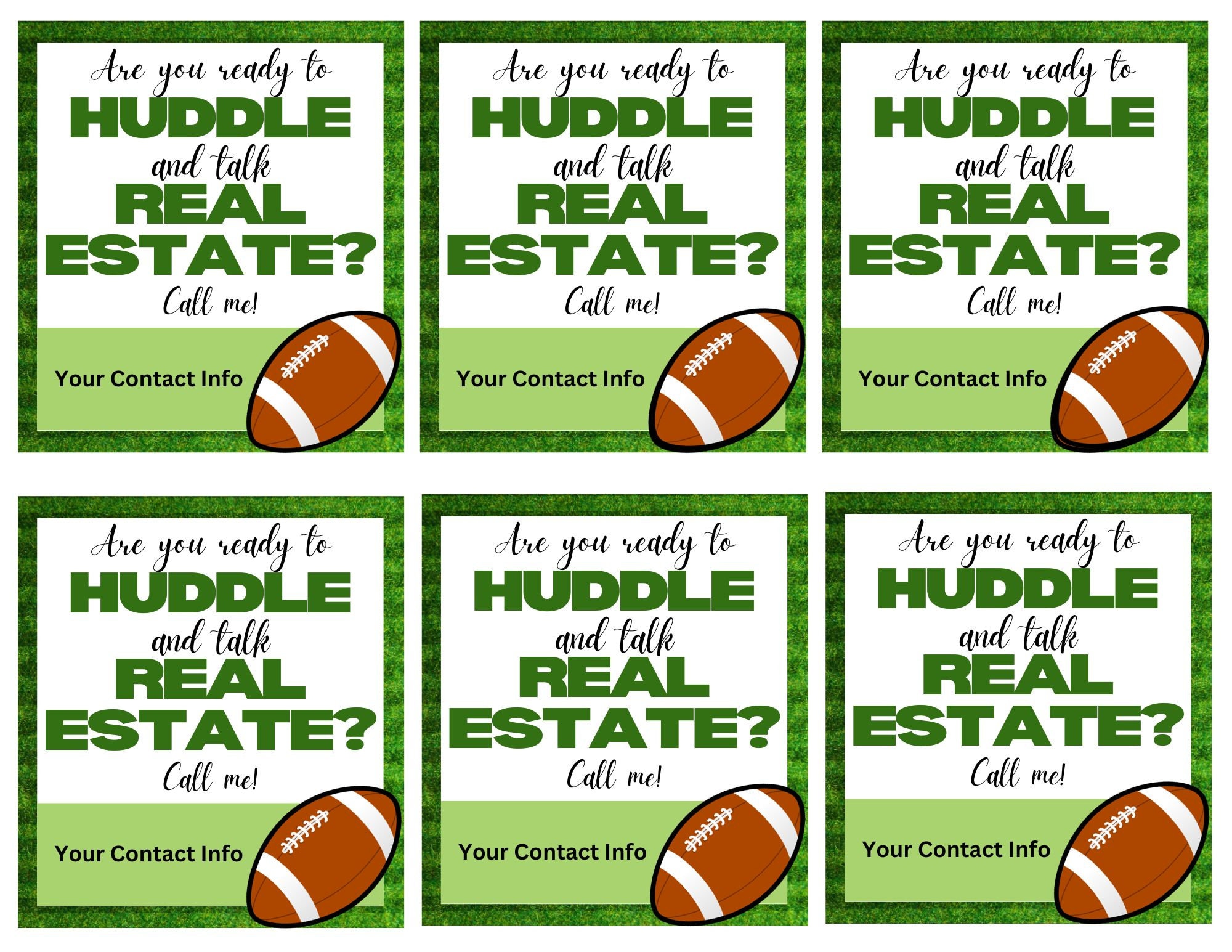 Football Pop-by Tag for Realtors & Lenders - Etsy