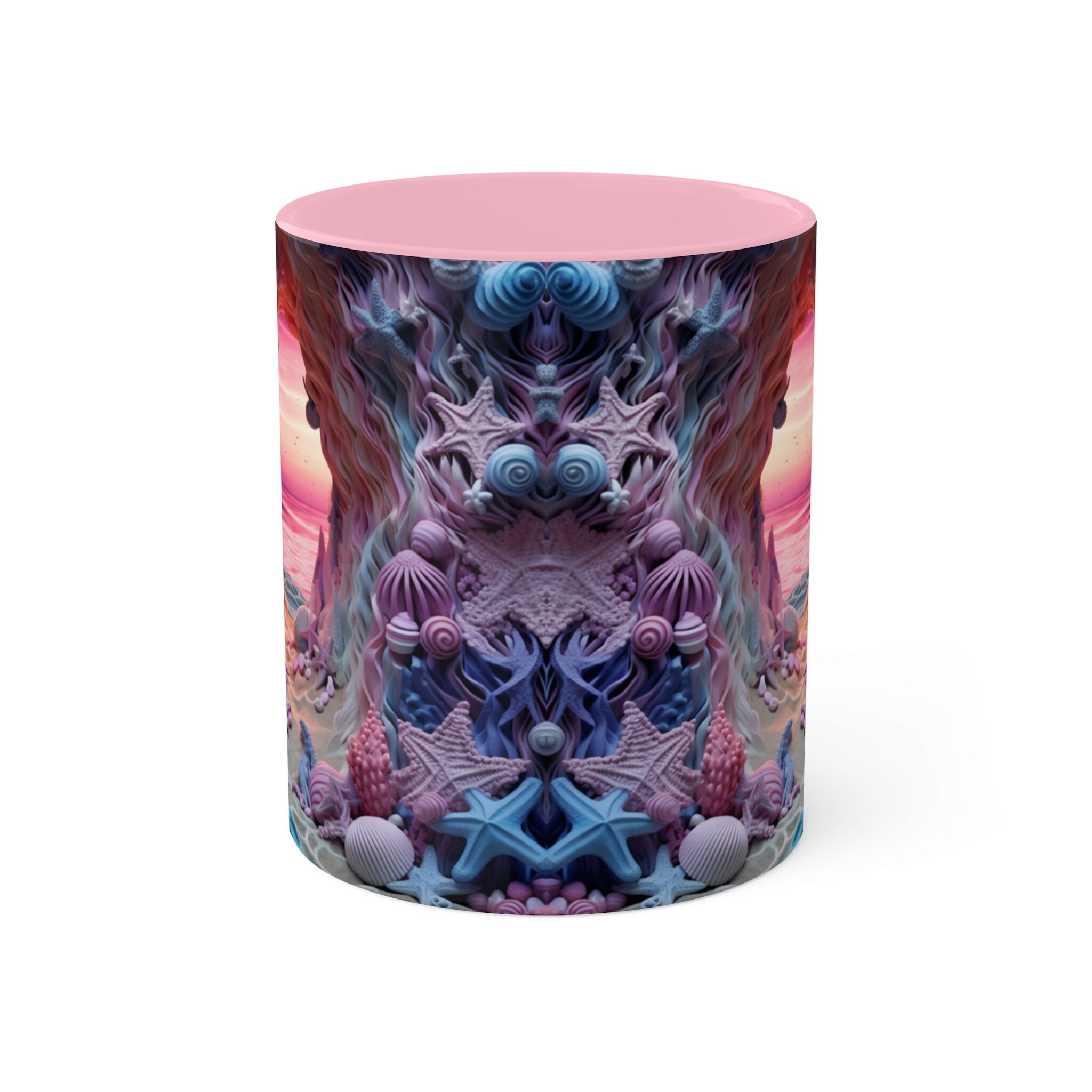 3D Beach Landscape Mug - 3D White Castle in the Ocean Mug - 3D Carved ...