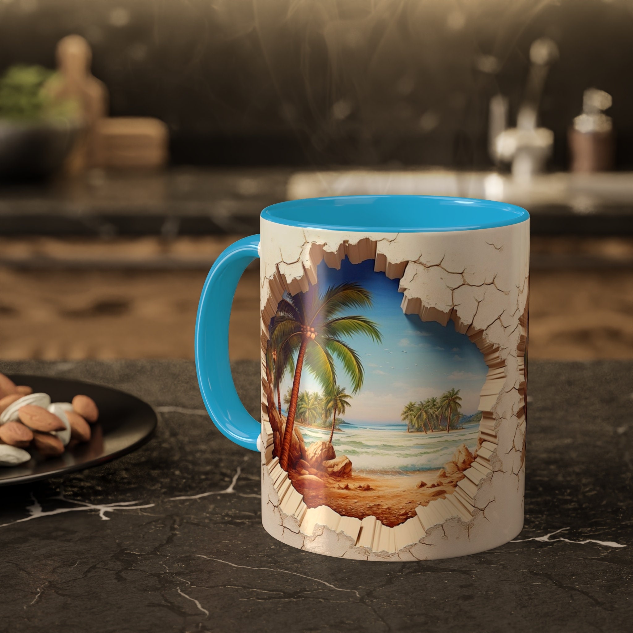 3D Hole in A Wall Beach Landscape Mug 3D Beach Mug Beach Landscape in ...