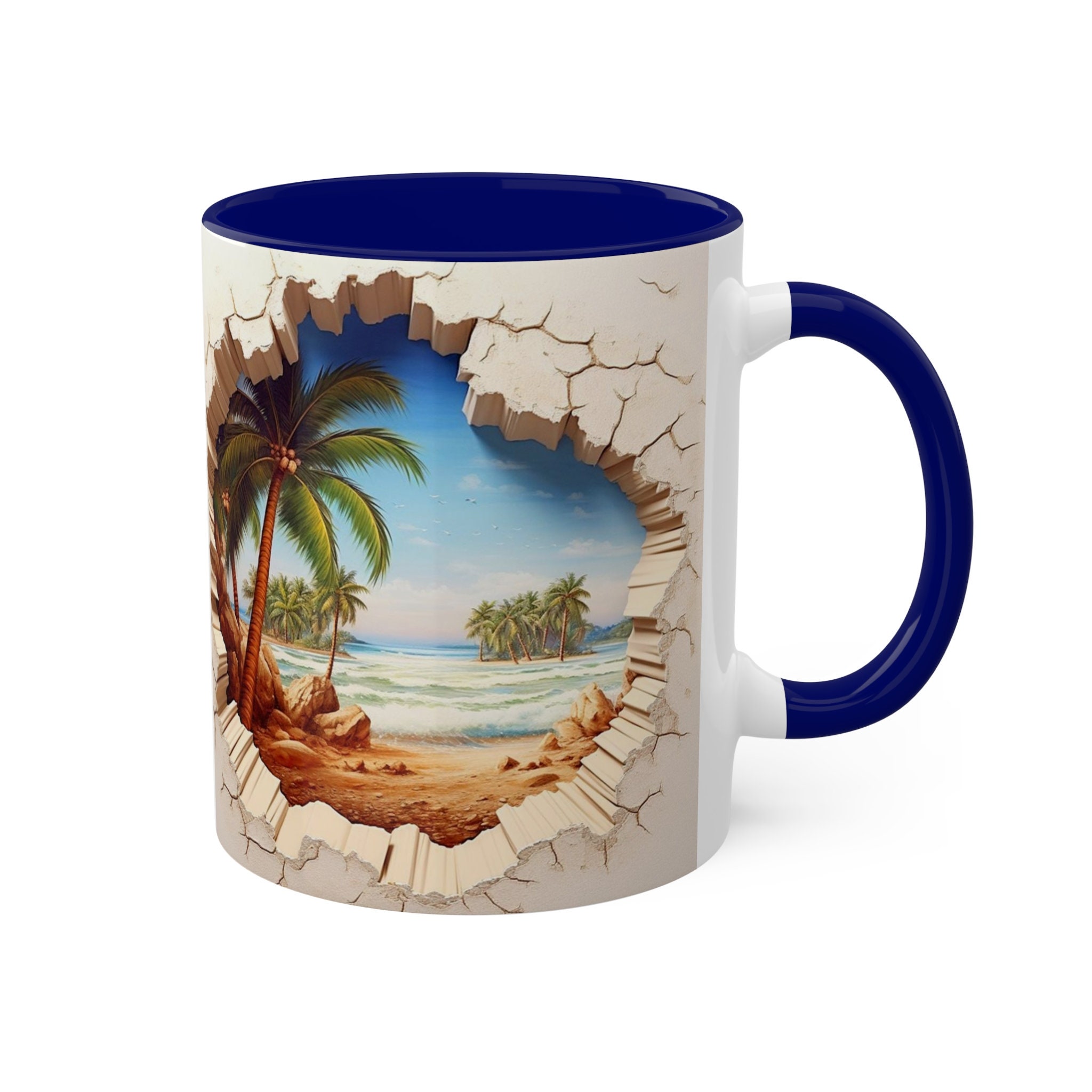 3D Hole in A Wall Beach Landscape Mug 3D Beach Mug Beach Landscape in ...