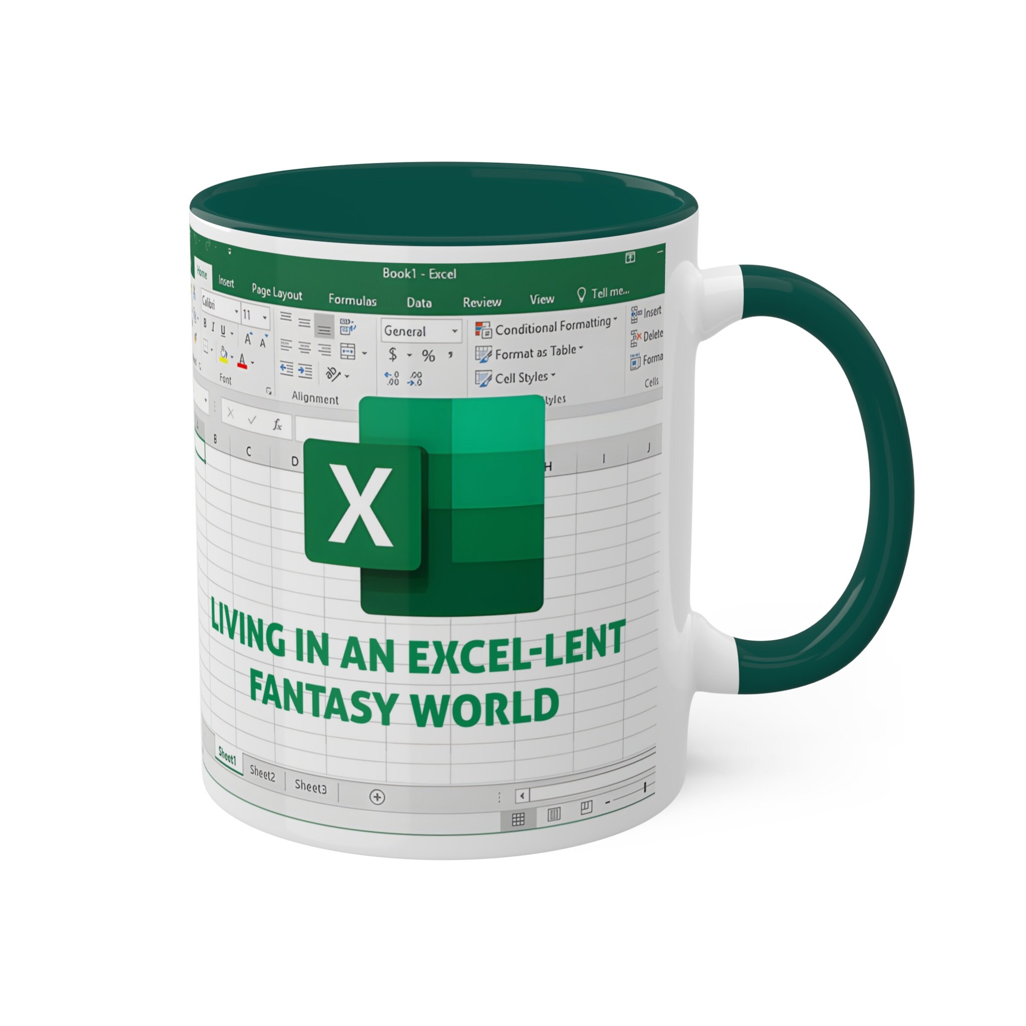 Living in an Excel-lent Fantasy World Microsoft Excel Coffee Mug, Mug ...