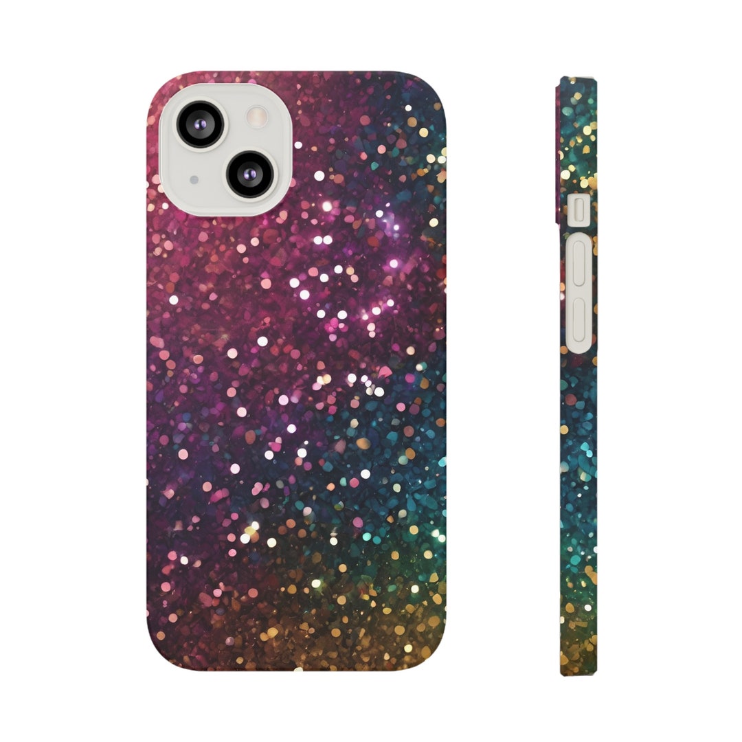 Glitter Star Background iPhone Case - Multicolor Star Background, Pink ...
