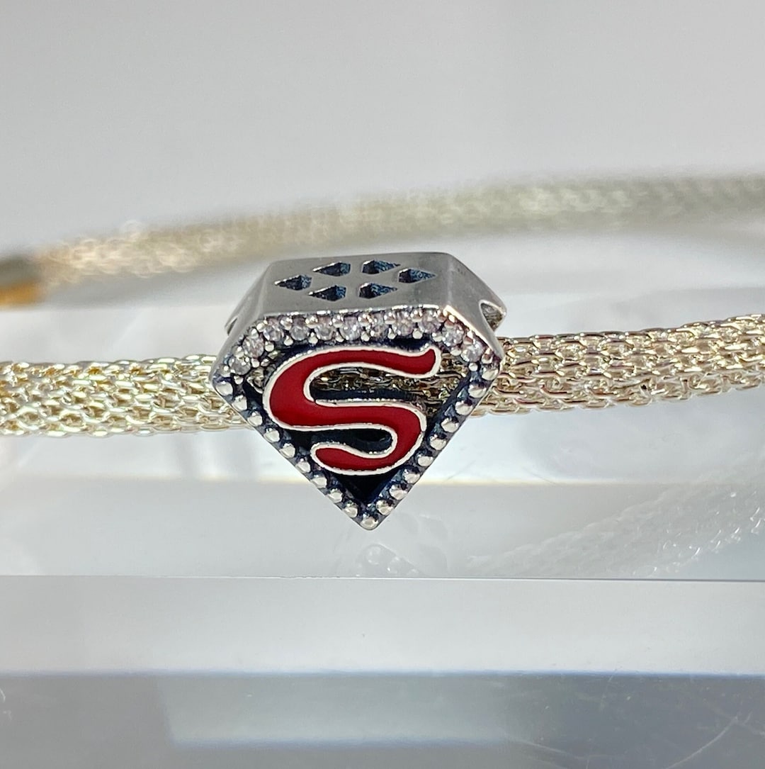 Sterling Silver Superman Logo Charm - Etsy