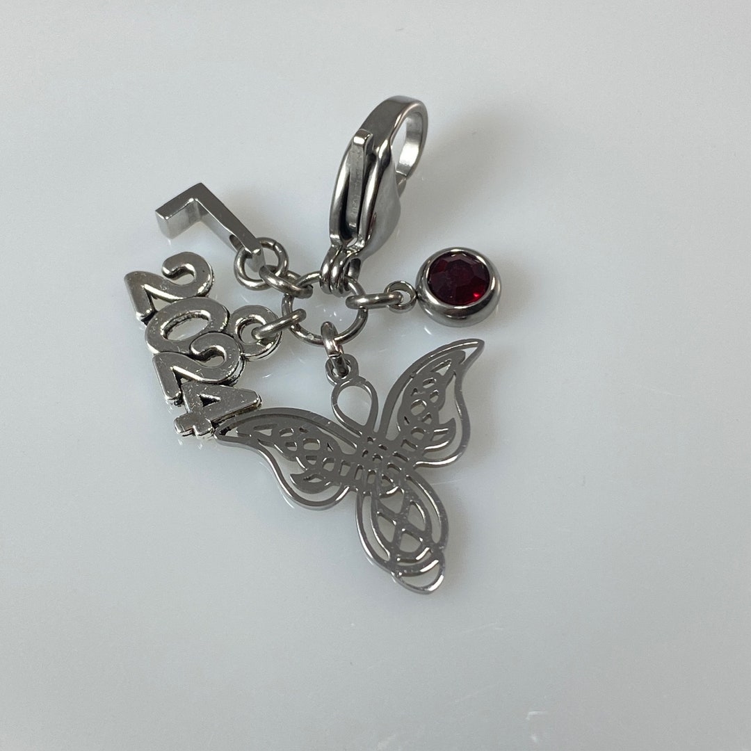 2024 2025 2026 Graduation Guardian Angel Initial Letter Birthstone ...