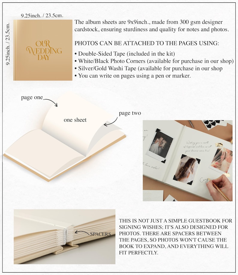 Custom Wedding Guest Book in Velvet Hardcover for Polaroid, Instax ...