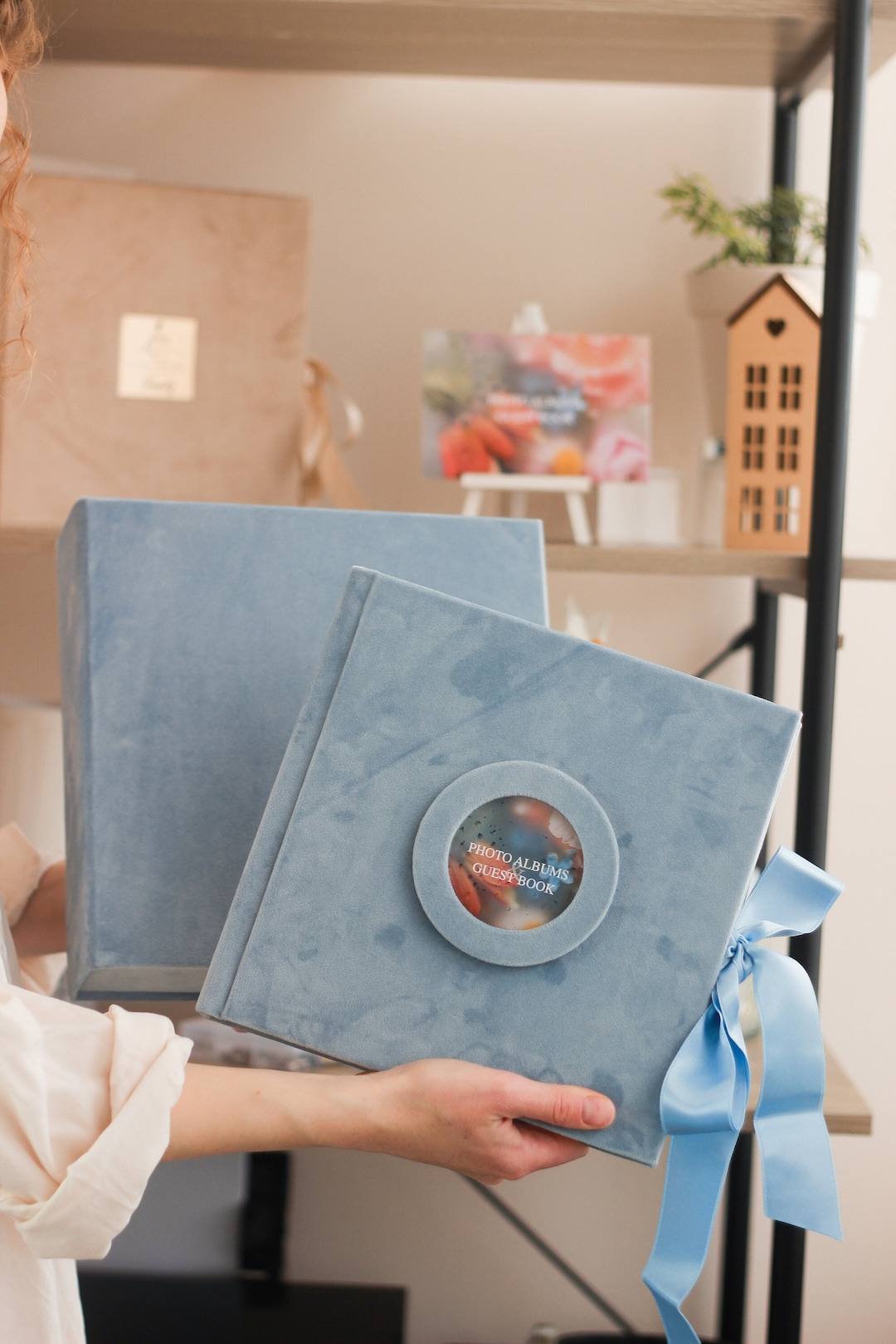 Blue Baby Photo Album With Magnetic Window and Storage Box. Best ...