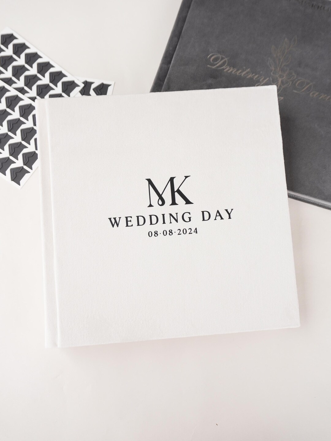 Wedding Guest Book/photo Album, Custom Gift in Velvet Hardcover With ...