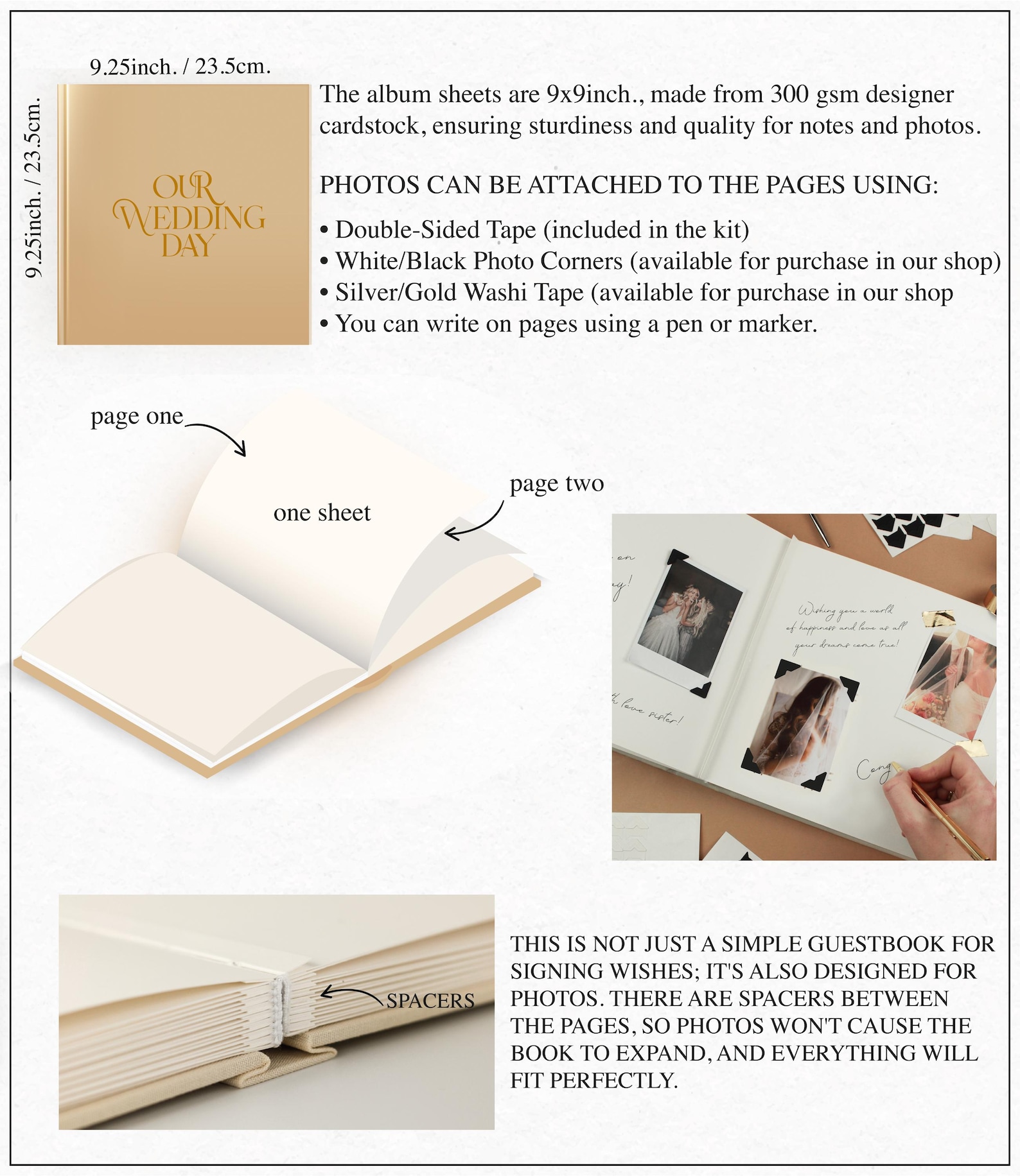 Custom Linen Wedding Guest Book/photo Album for 4x6"/instax/polaroid ...
