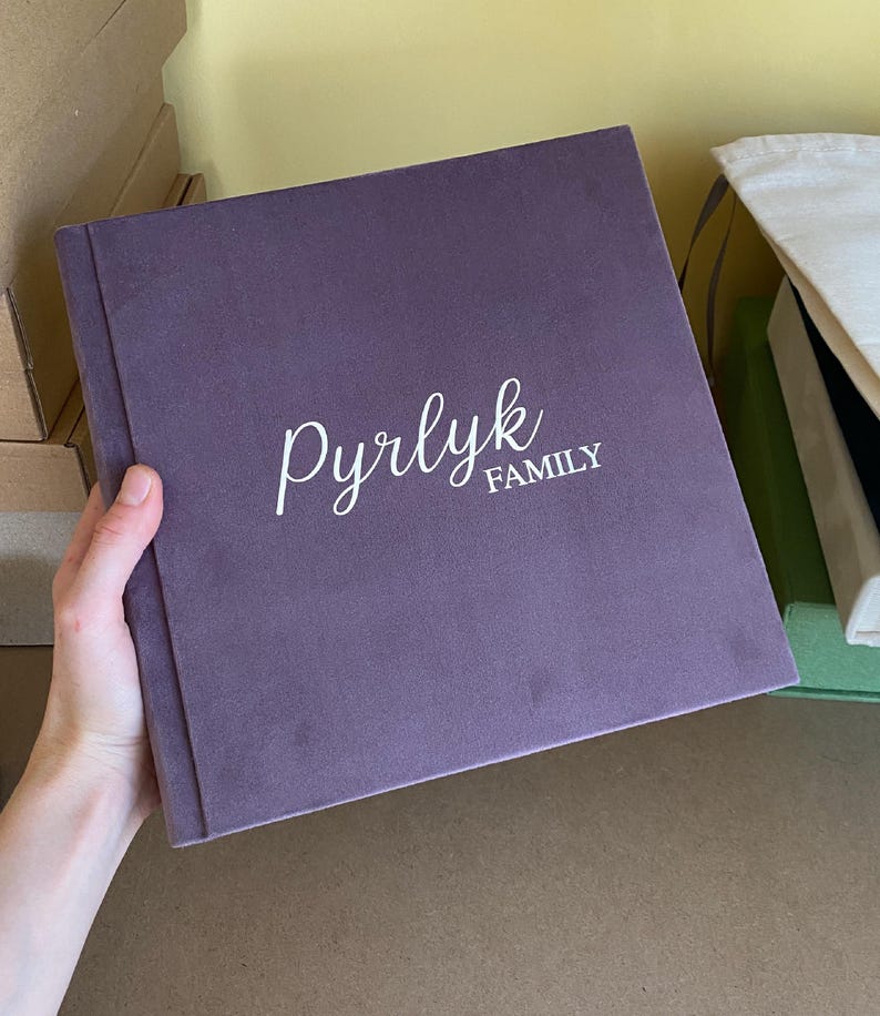 Custom Elegant Wedding Photo Album/guest Book in Velvet Hardcover for ...