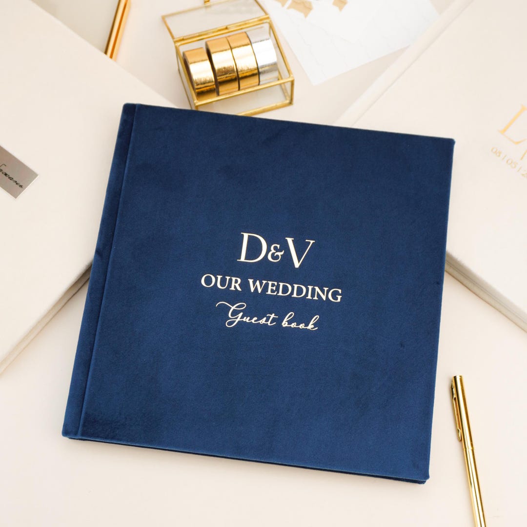 Custom Wedding Guest Book/photo Album in Velvet Hardcover for 4x6 ...
