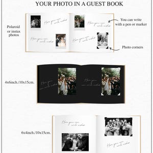 Custom Elegant Wedding Photo Album/guest Book in Velvet Hardcover for ...