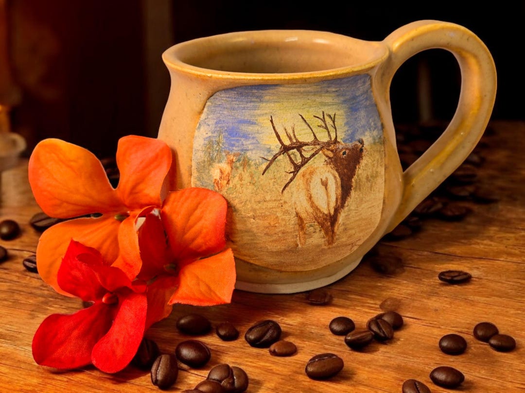 Handmade Elk Ceramic Mug - Etsy