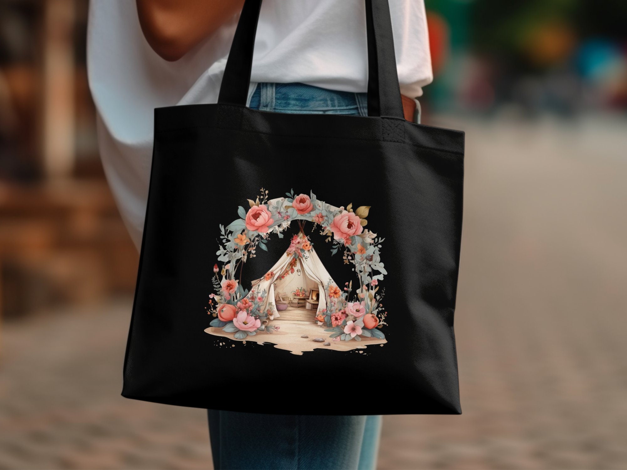 Watercolor Boho Caravan Clipart Bundle, Cute Floral Camper Vans, Cozy ...